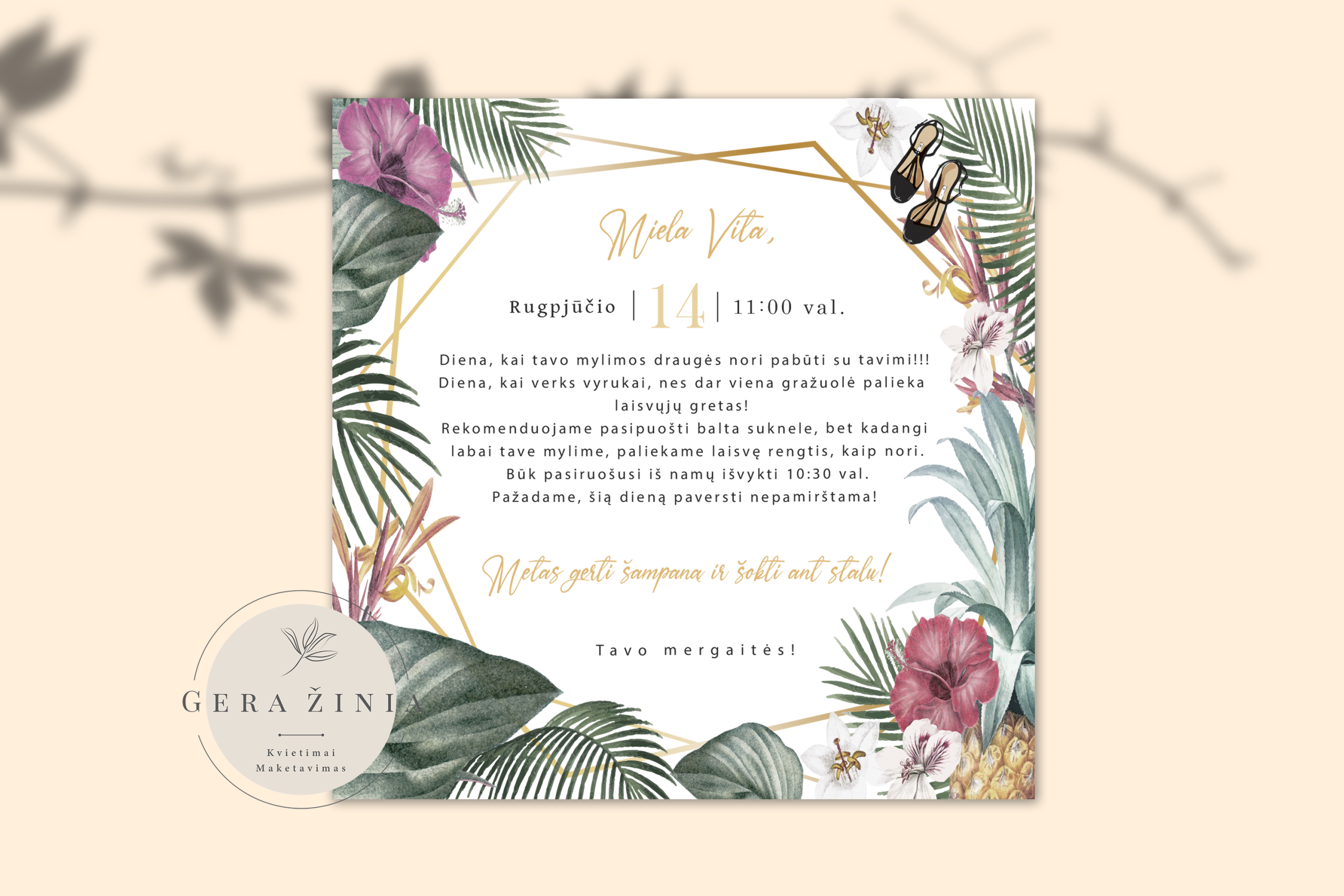 Mergvakario kvietimas (Tropikai) – Kvietimai - Gera žinia